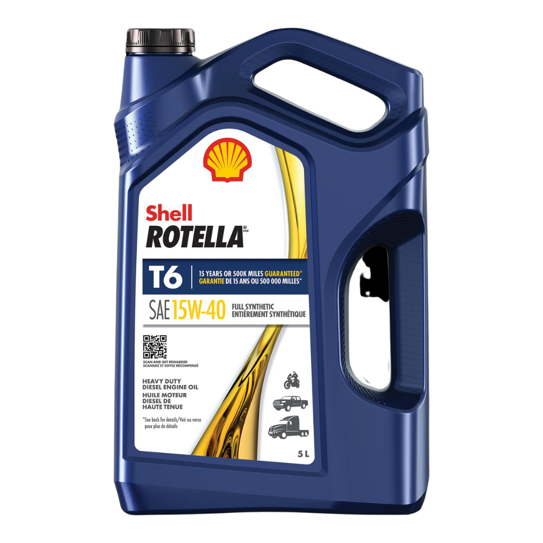 Shell Rotella T6 15W-40 Synthetic Heavy Duty Diesel Engine Oil, 5-L ...