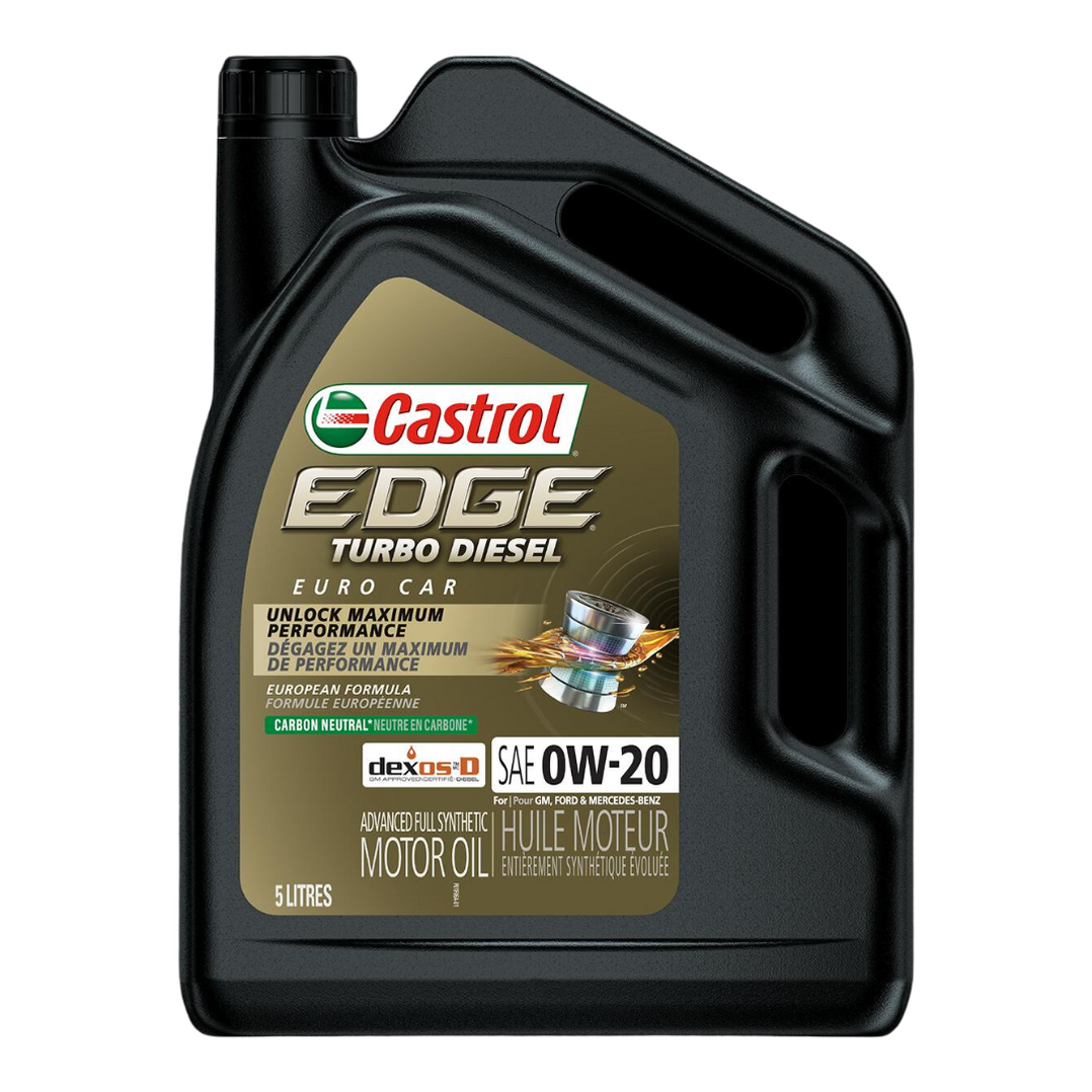 Castrol EDGE 0W-20 Turbo Diesel Advanced Full Synthetic Motor Oil, 5-L ...