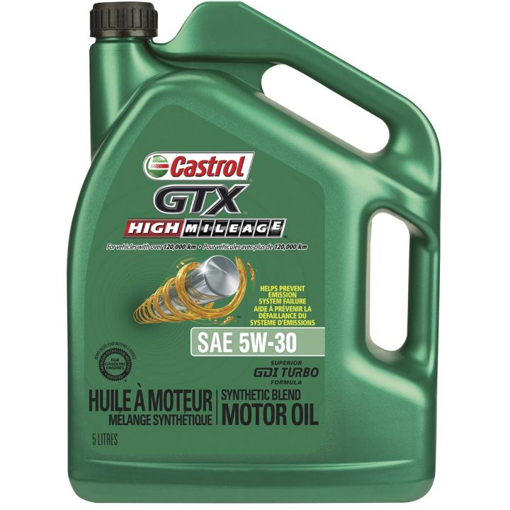 00016-3A Castrol GTX 5W30 High Mileage Engine Oil, 5-L