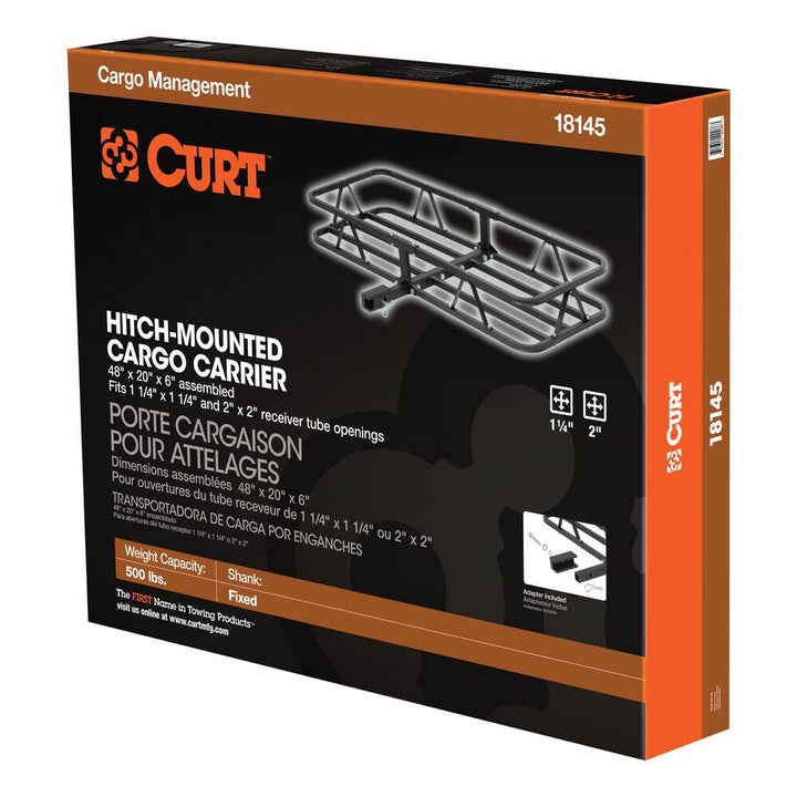 18145 48 x 20 Black Steel Basket Cargo Carrier, 500 lbs